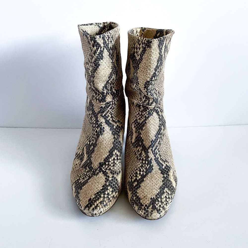 Free People Faux Snakeskin Leather Ankle Boots - Gem